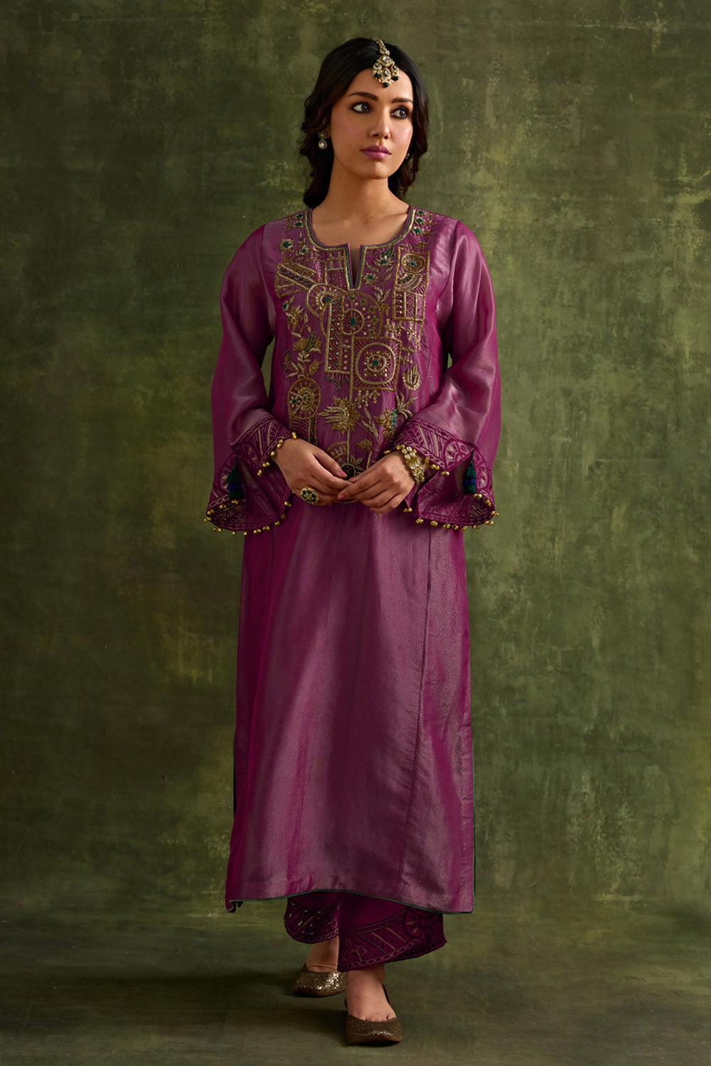 Amber Pink Phiran Style Kurta Set – ShopNirvair