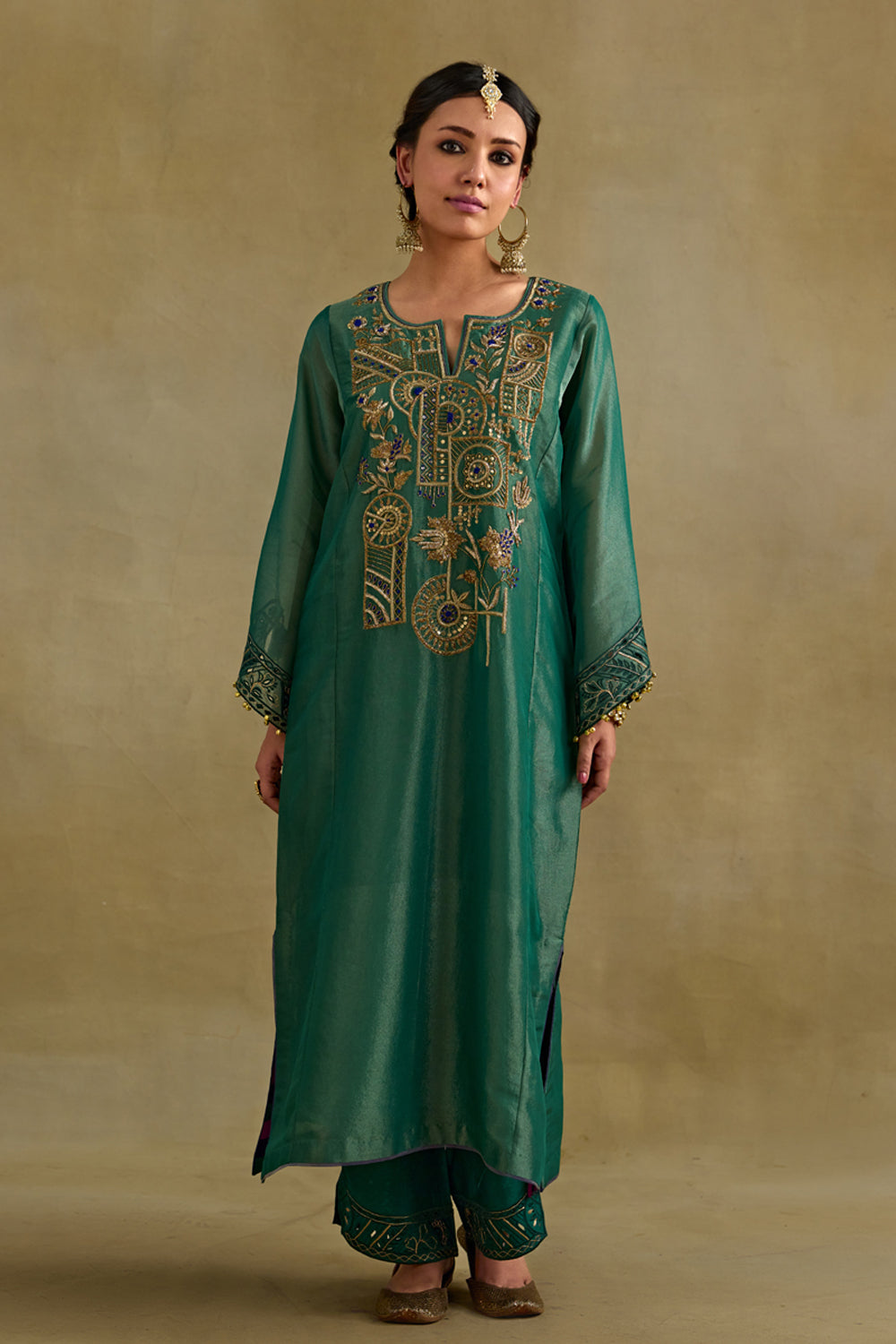 Amber Green Phiran Style Kurta Set – ShopNirvair